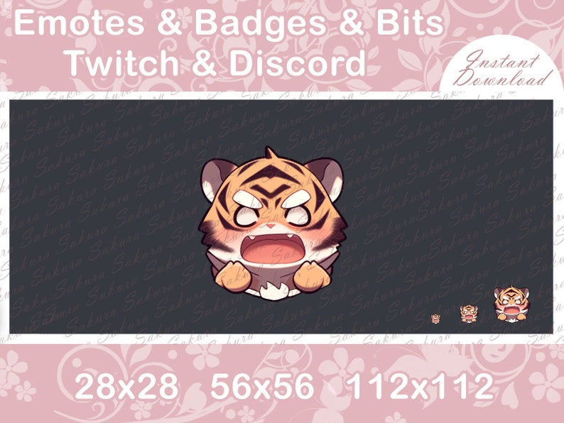 Tiger Emote for Stream, Tiger Emotes, for Twitch Discord Youtube Kick ...