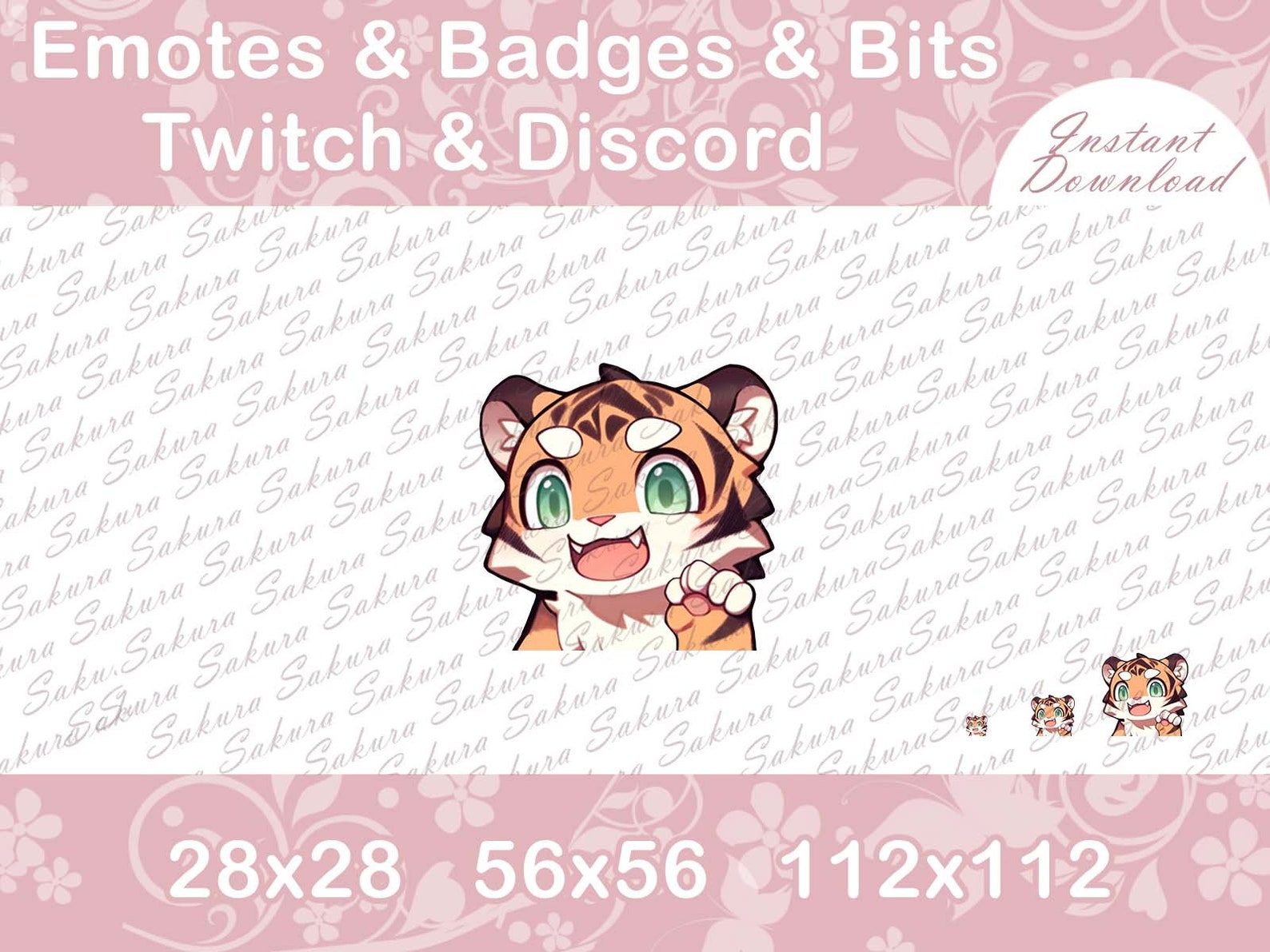 Tiger Emote for Stream, Tiger Emotes, Wave Hi for Twitch Discord ...