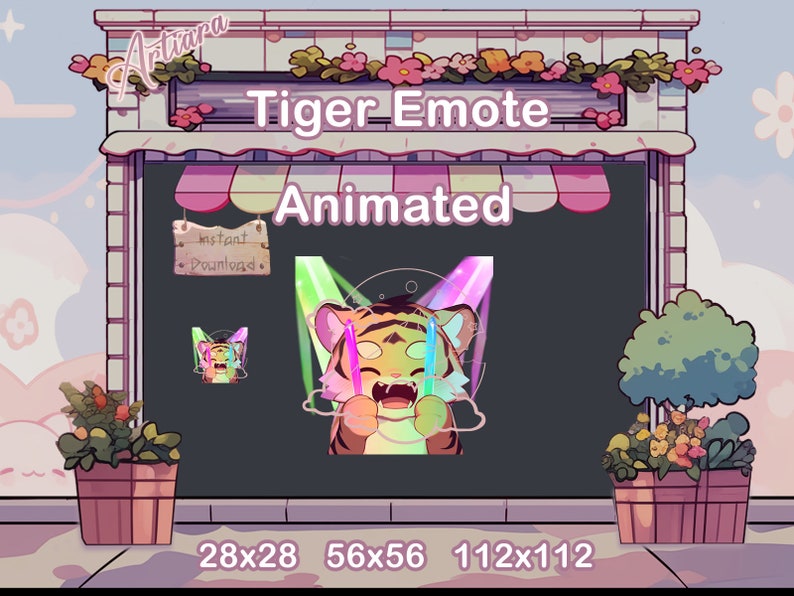 Animated Tiger Emote for Streamers, Tiger Emotes, Dancing Rave, for ...
