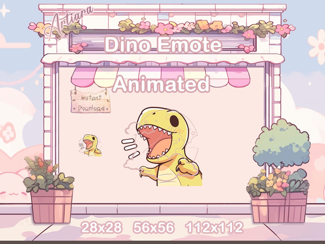 Animated Yellow Dino Emote for Streamers and Discord | Yellow Trex ...