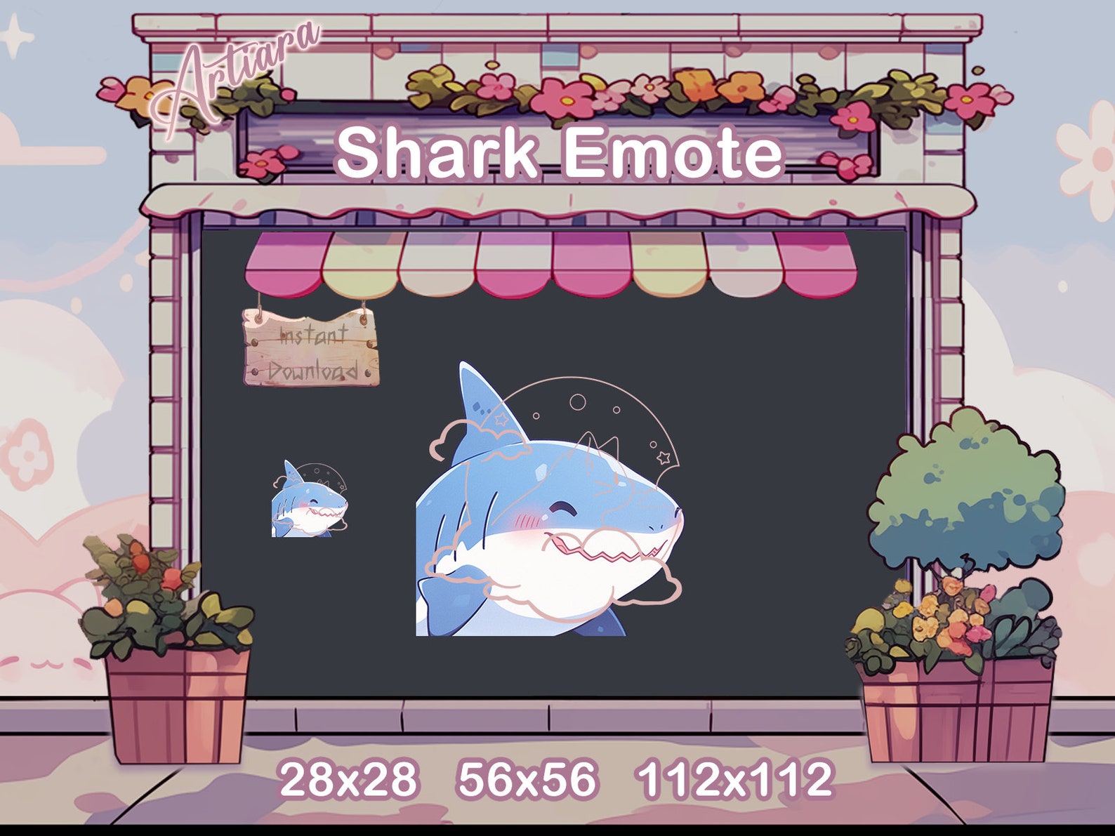 Cute Shark Emote for Streamers and Discord | Shark Emotes | Twitch ...