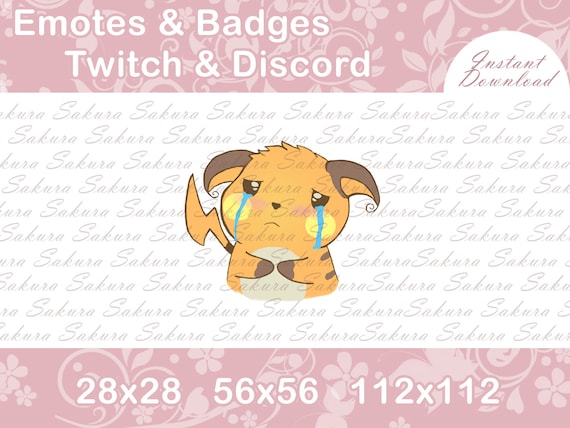 Twitch & Discord Emote Raichu Cry Sad Pokemon | Etsy Australia