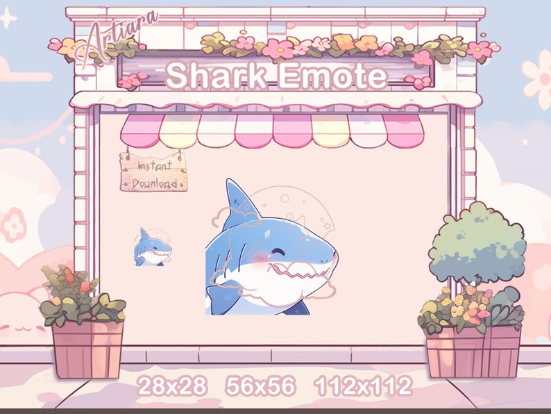 Cute Shark Emote for Streamers and Discord | Shark Emotes | Twitch ...