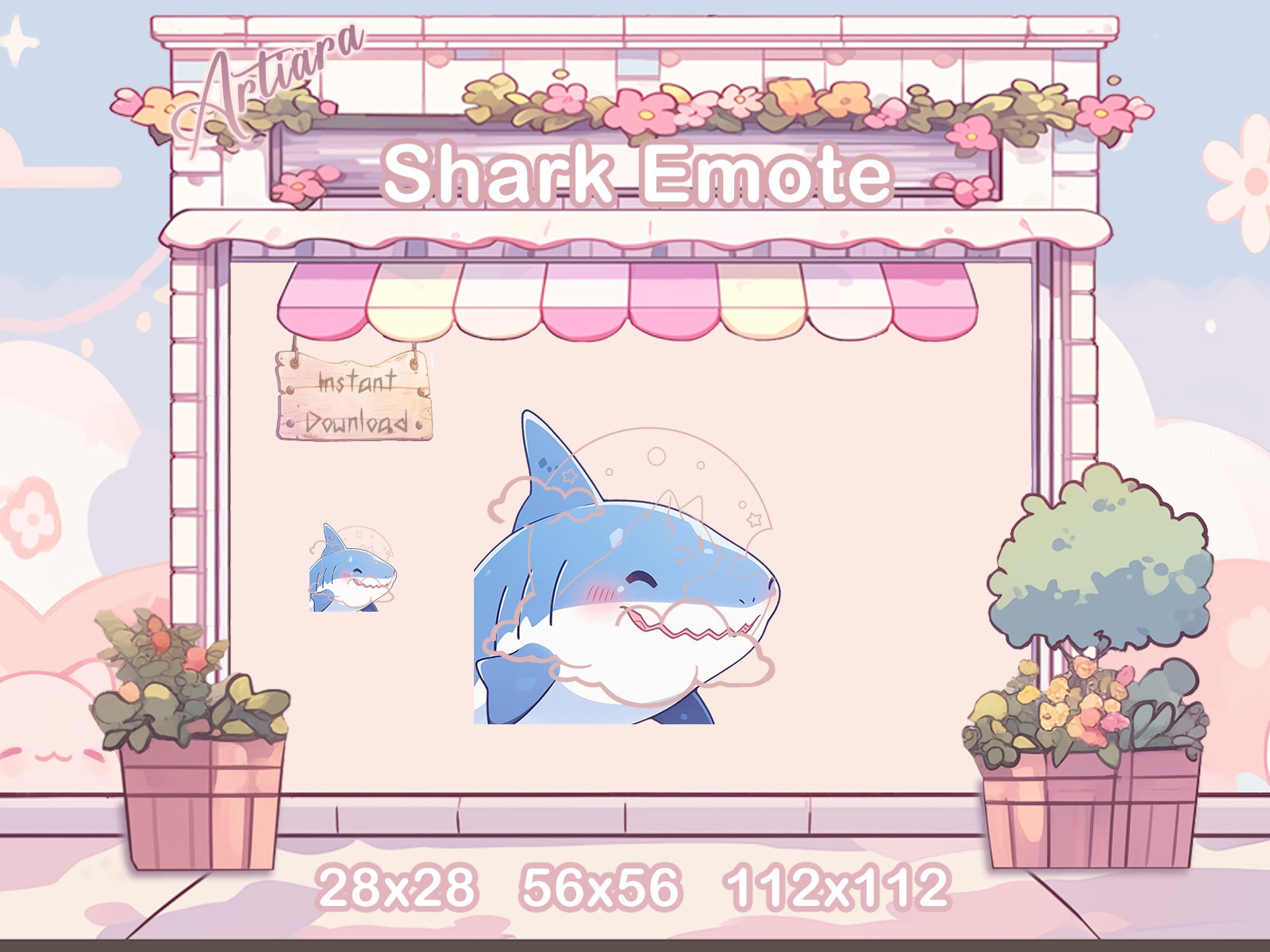 Cute Shark Emote for Streamers and Discord | Shark Emotes | Twitch ...