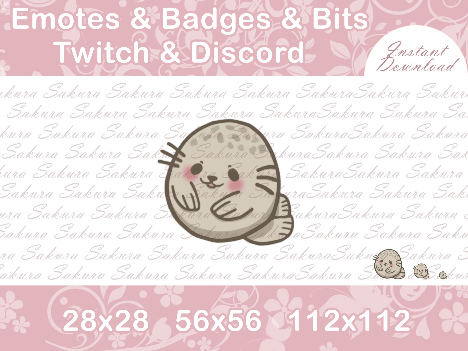 Twitch & Discord Emote Cute Seal | Ocean - Etsy