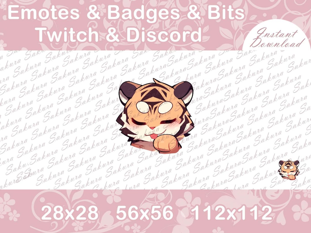 Animated Tiger Emote for Streamers, Mlem Lick Groom, for Twitch Discord ...