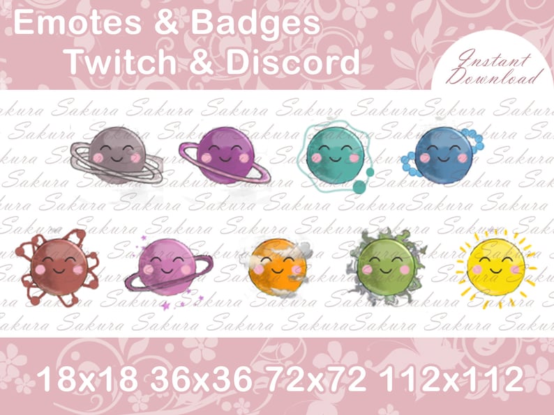 Twitch & Discord Emote Badge Bit Planet - Etsy