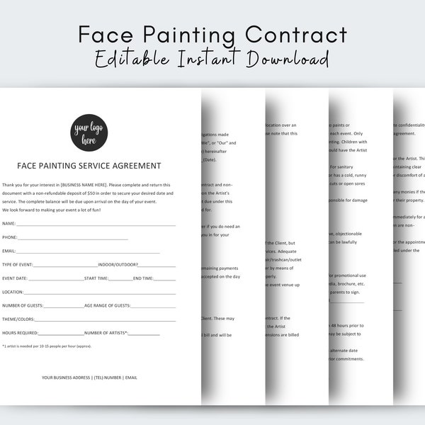 Face Painting Menu - Etsy