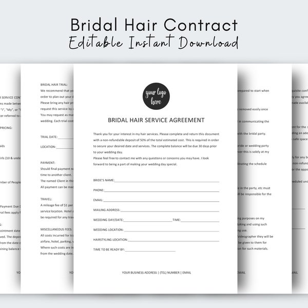 Bridal Hair Contract - Etsy
