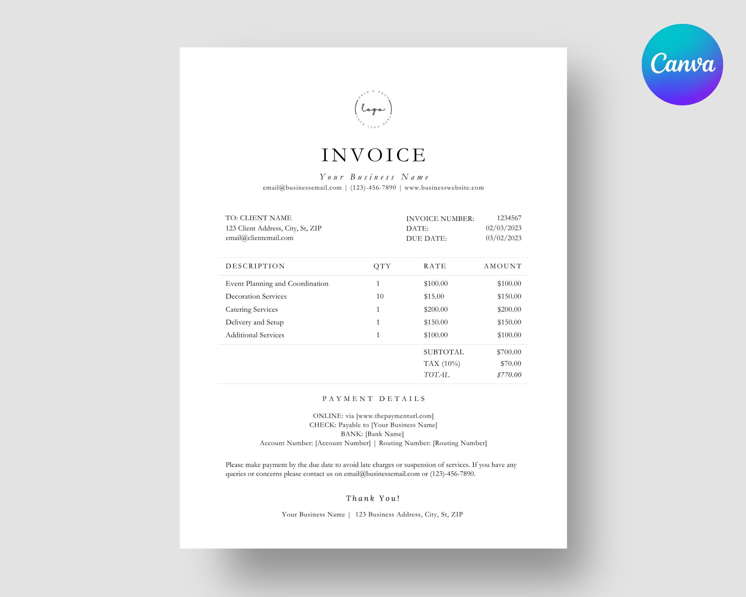 Balloon Decoration Contract Agreement and Invoice Template - Etsy