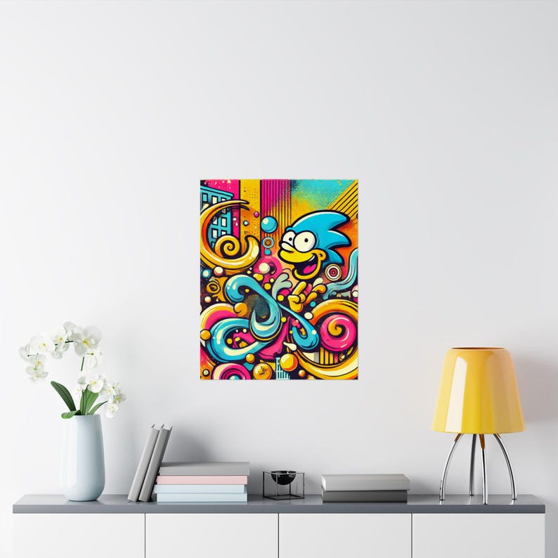 Abstract Cartoon Poster, Matte Vertical Posters, Teen Room Wall Decor ...