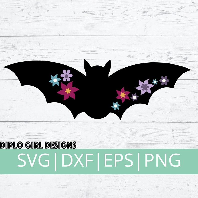 Bat SVG Floral Bat Svg Cricut Cut File Bat Cut File Cricut Silhouette ...