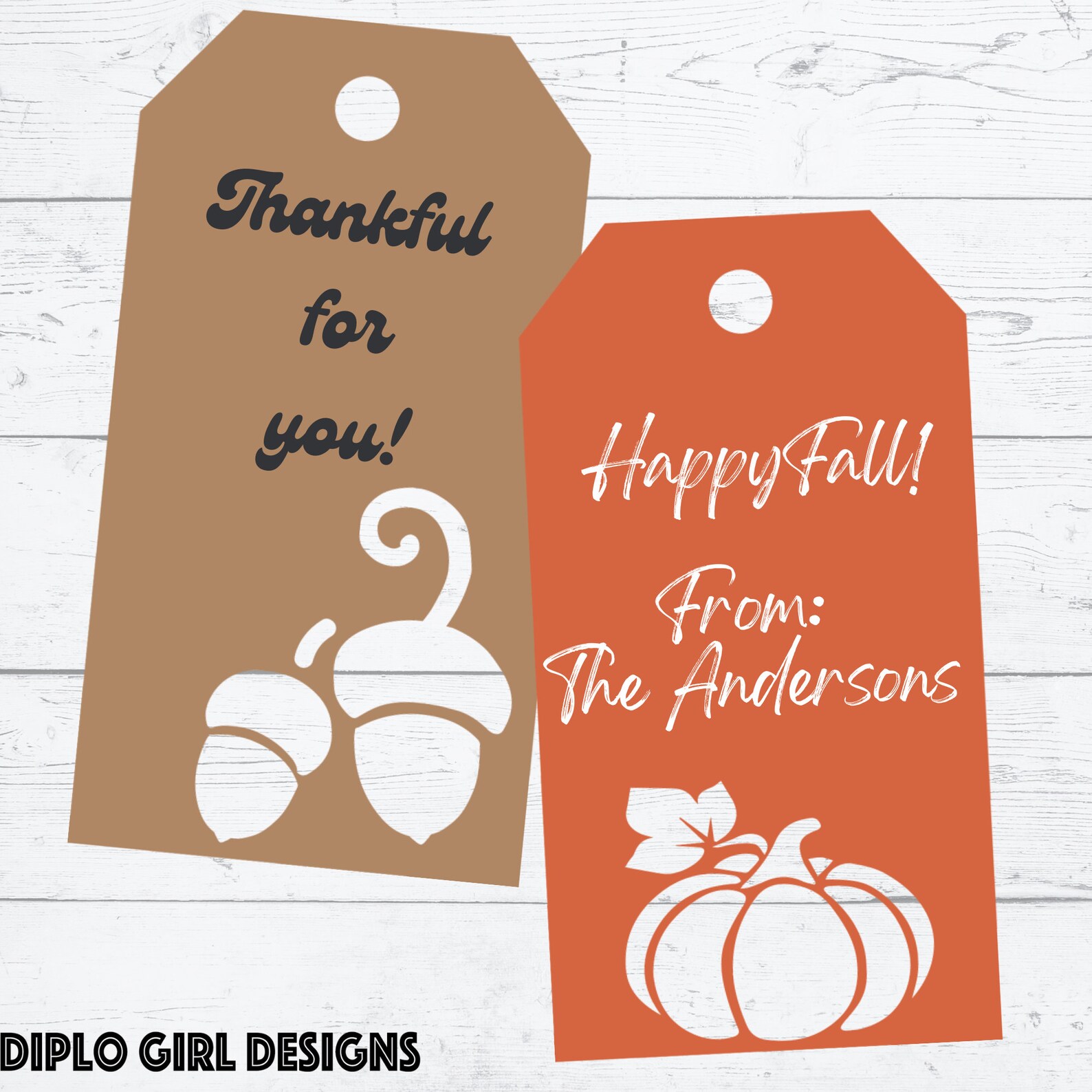 Fall Gift Tag SVG Bundle - Gift Tag Svg - Pumpkin Gift Tag SVG - Acorn ...