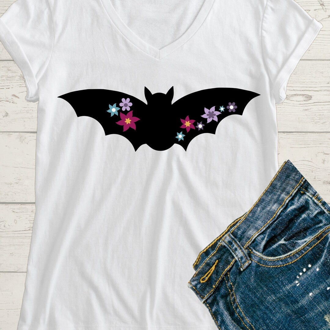 Bat SVG Floral Bat Svg Cricut Cut File Bat Cut File Cricut Silhouette ...