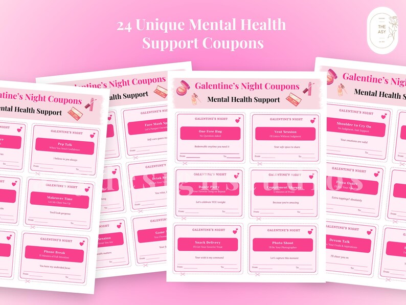 Galentine's Day Coupons for Mental Health | Self Care Gift for Friends ...