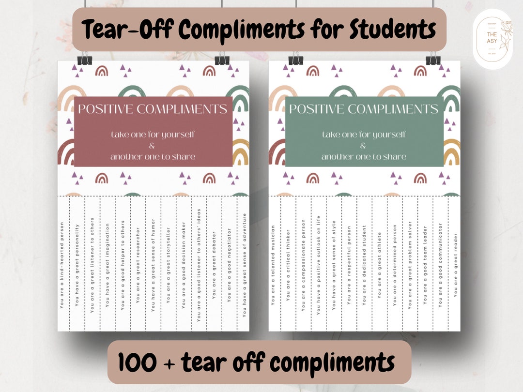 Tear off Compliments Printable Free Compliment Sheets Random Act of ...