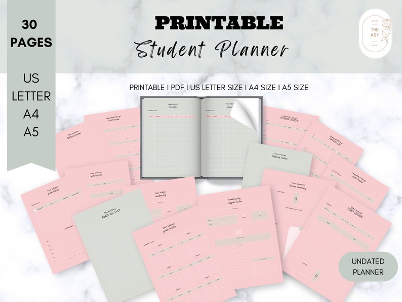 Student Planner Printable, Student Planner, Academic Planner Printable ...