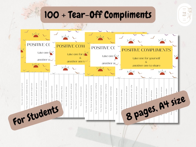 Tear off Compliments Printable Free Compliment Sheets Random Act of ...