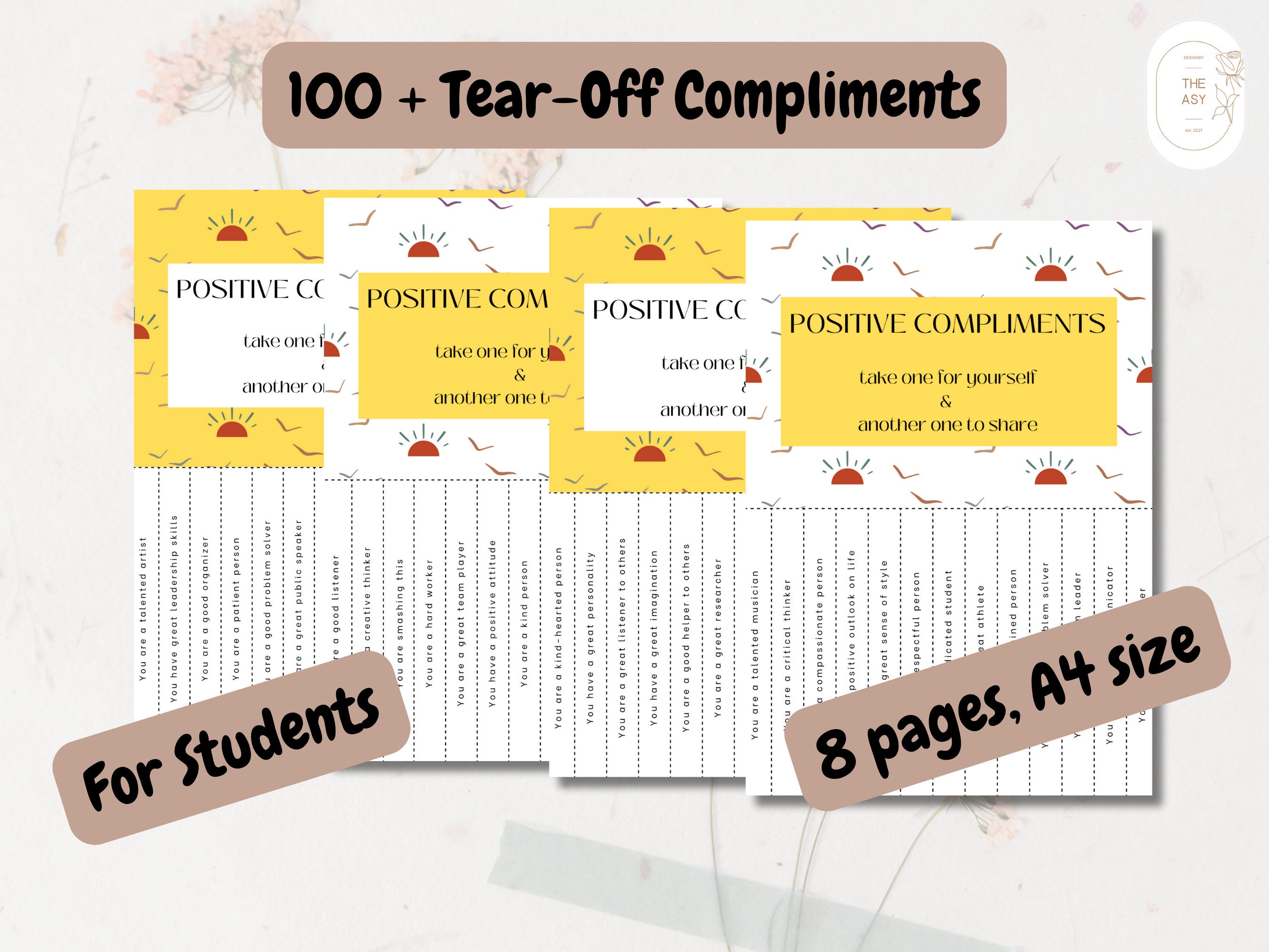 Tear off Compliments Printable Free Compliment Sheets Random Act of ...