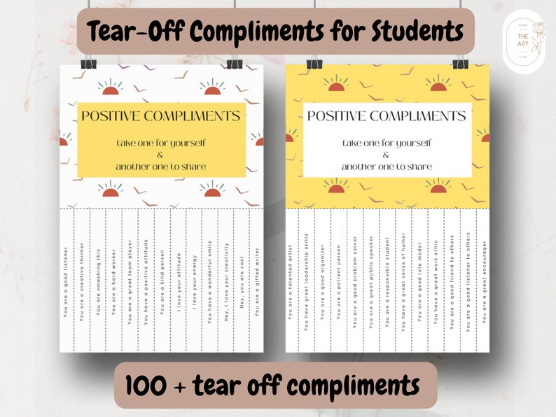 Tear off Compliments Printable Free Compliment Sheets Random Act of ...