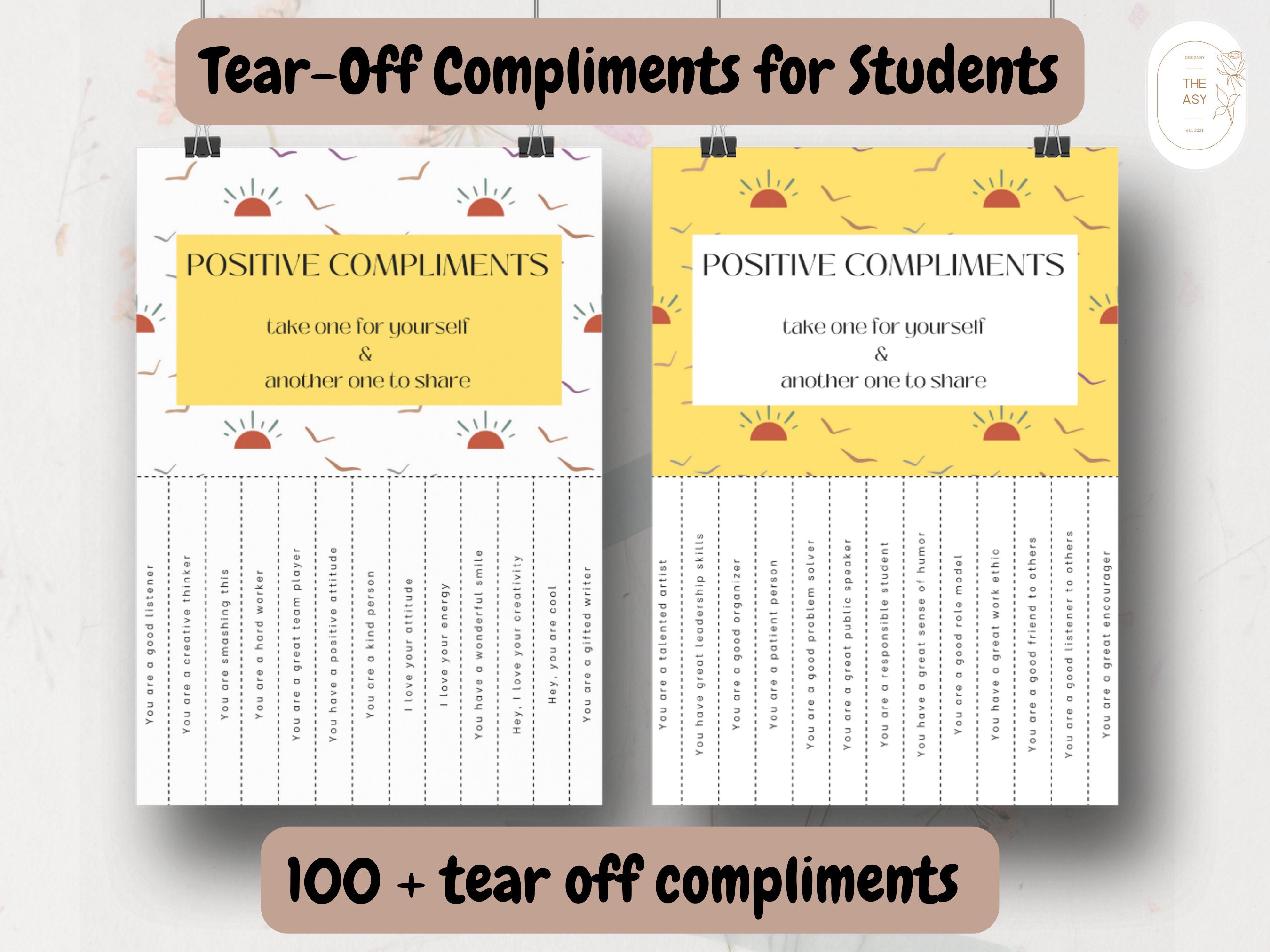 Tear off Compliments Printable Free Compliment Sheets Random Act of ...
