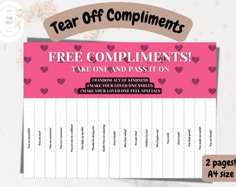 Tear off Compliments Printable Free Compliment Sheets Random Act of ...