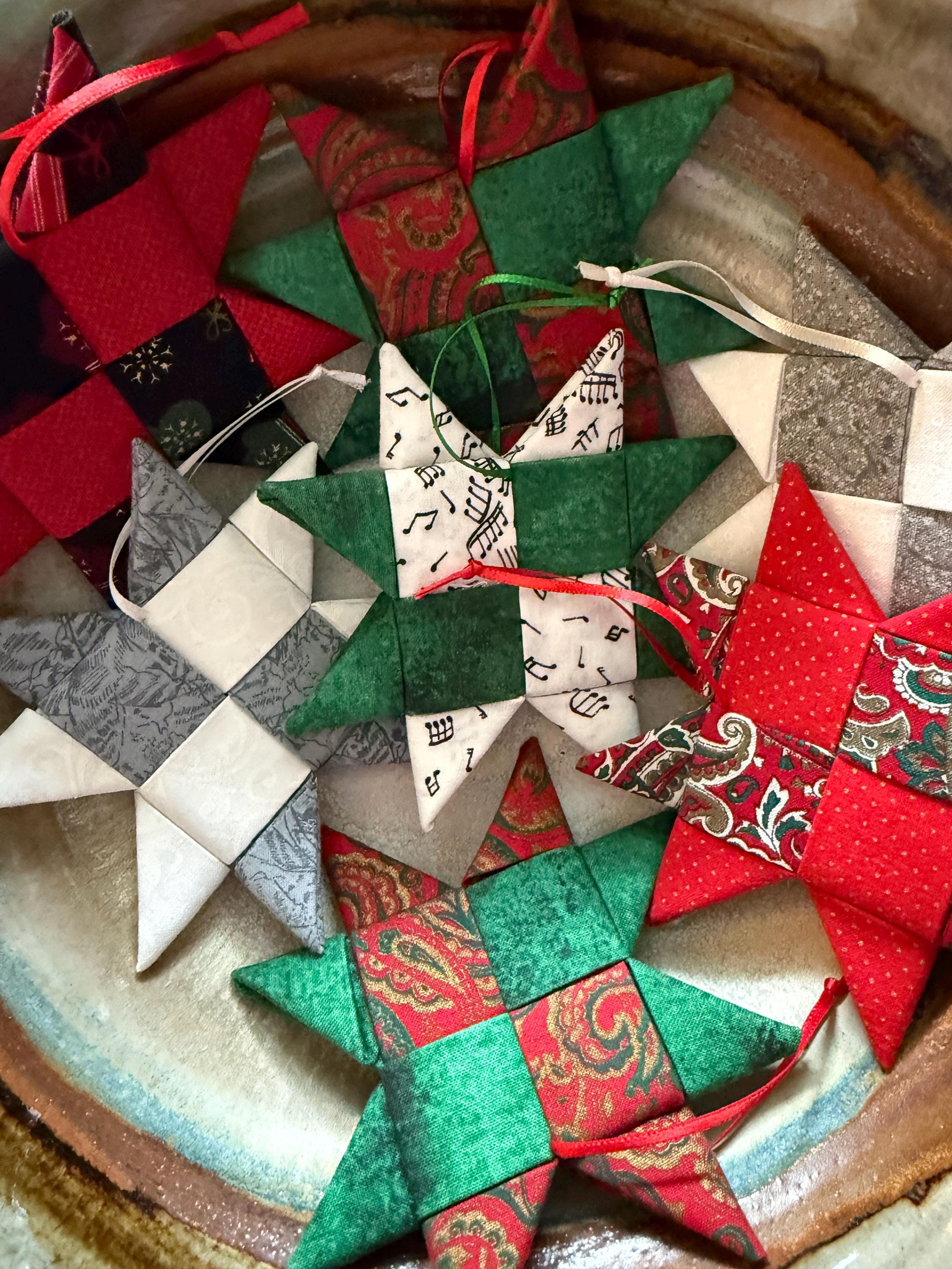 Handmade Folded Fabric Star Ornament Scandinavian Inspired - Etsy