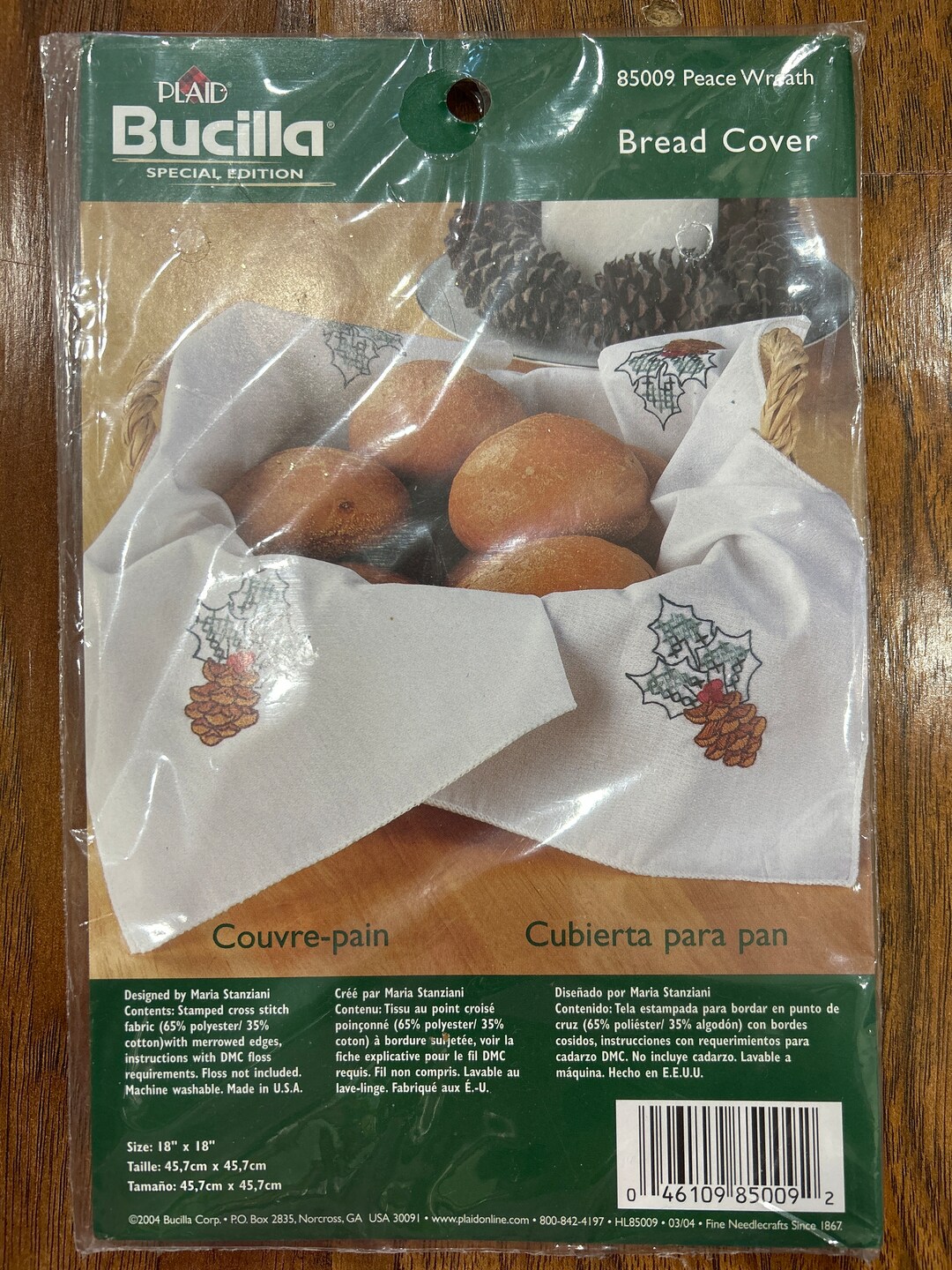 Peace Bread Cover Kit Counted Cross Stitch by Bucilla Bread Cloth Kit ...