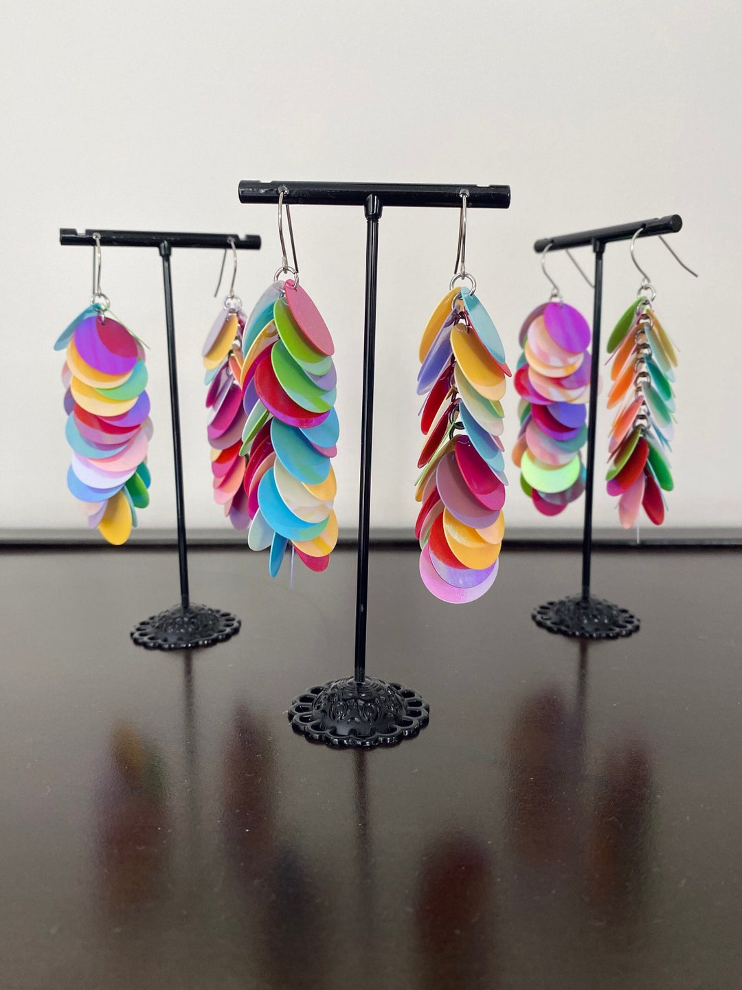 RANDOM Layers of Goodness Happy Sequin Earrings With Stainless Steel ...