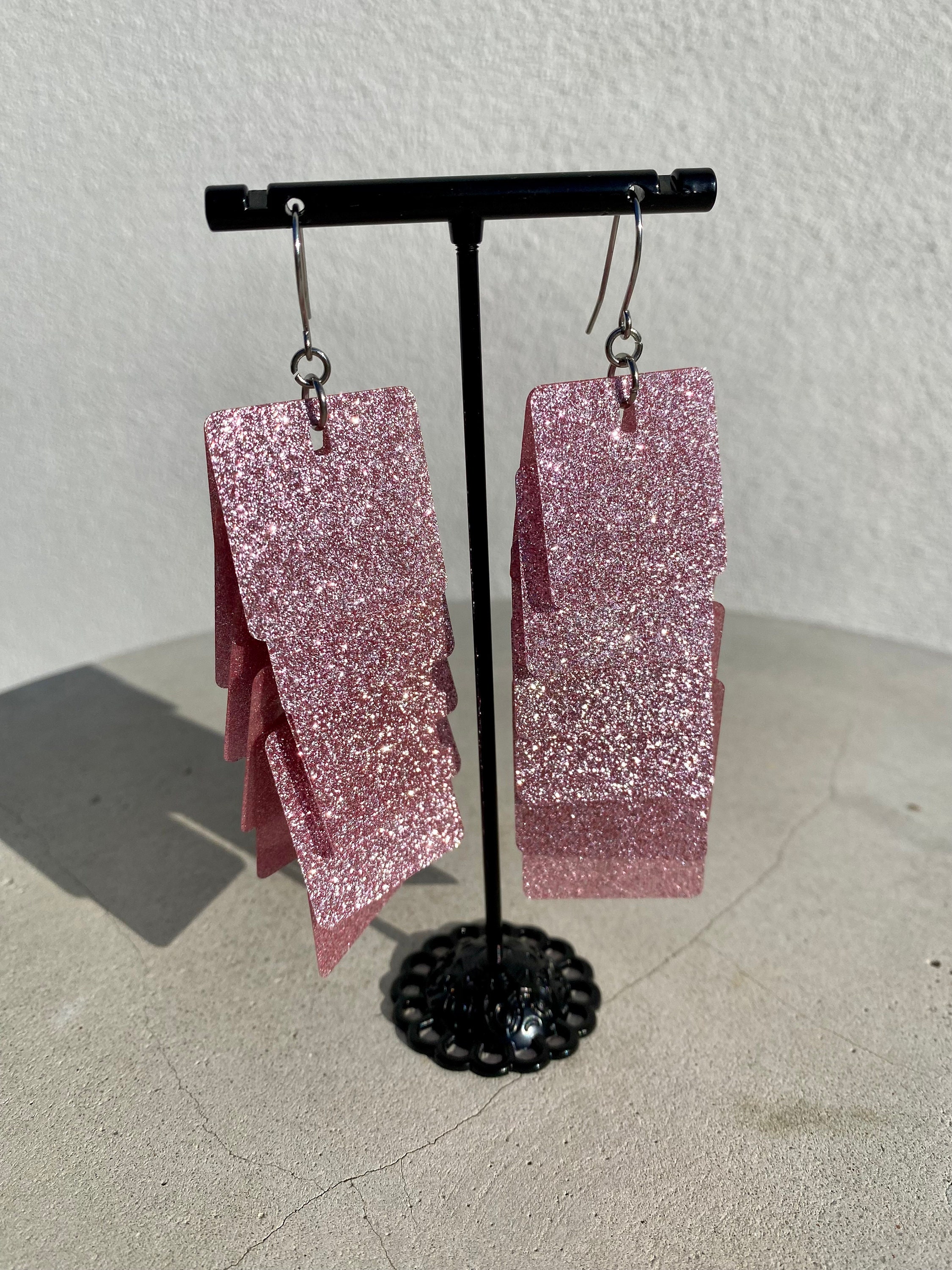 LIFE AND LEMONS Square Sequin Statement Earrings With Stainless Steel Earring Hooks by ...