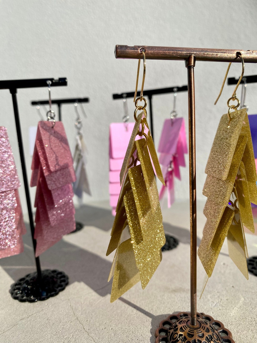 LIFE AND LEMONS Square Sequin Statement Earrings With Stainless Steel Earring Hooks by ...
