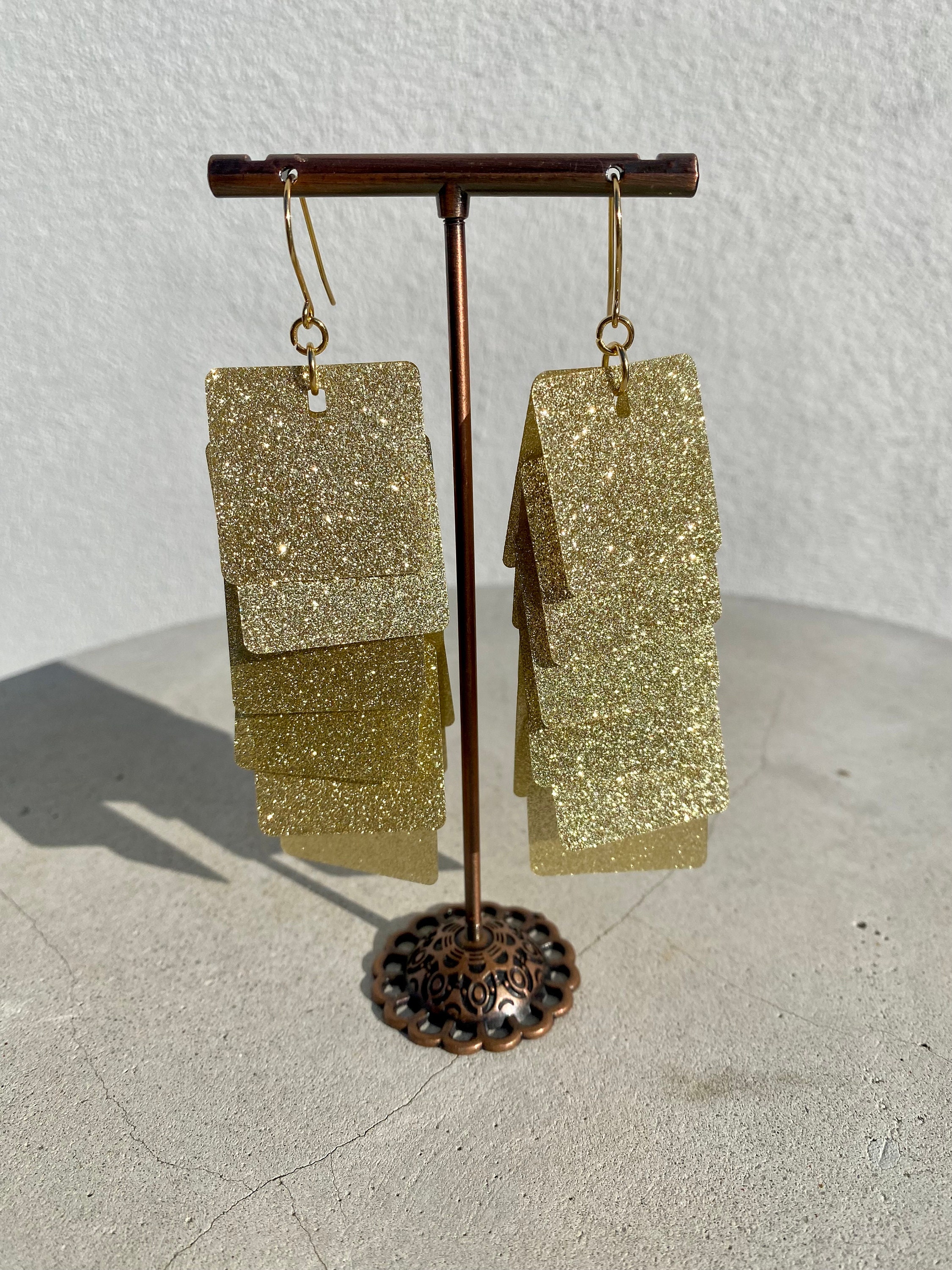 LIFE AND LEMONS Square Sequin Statement Earrings With Stainless Steel Earring Hooks by ...