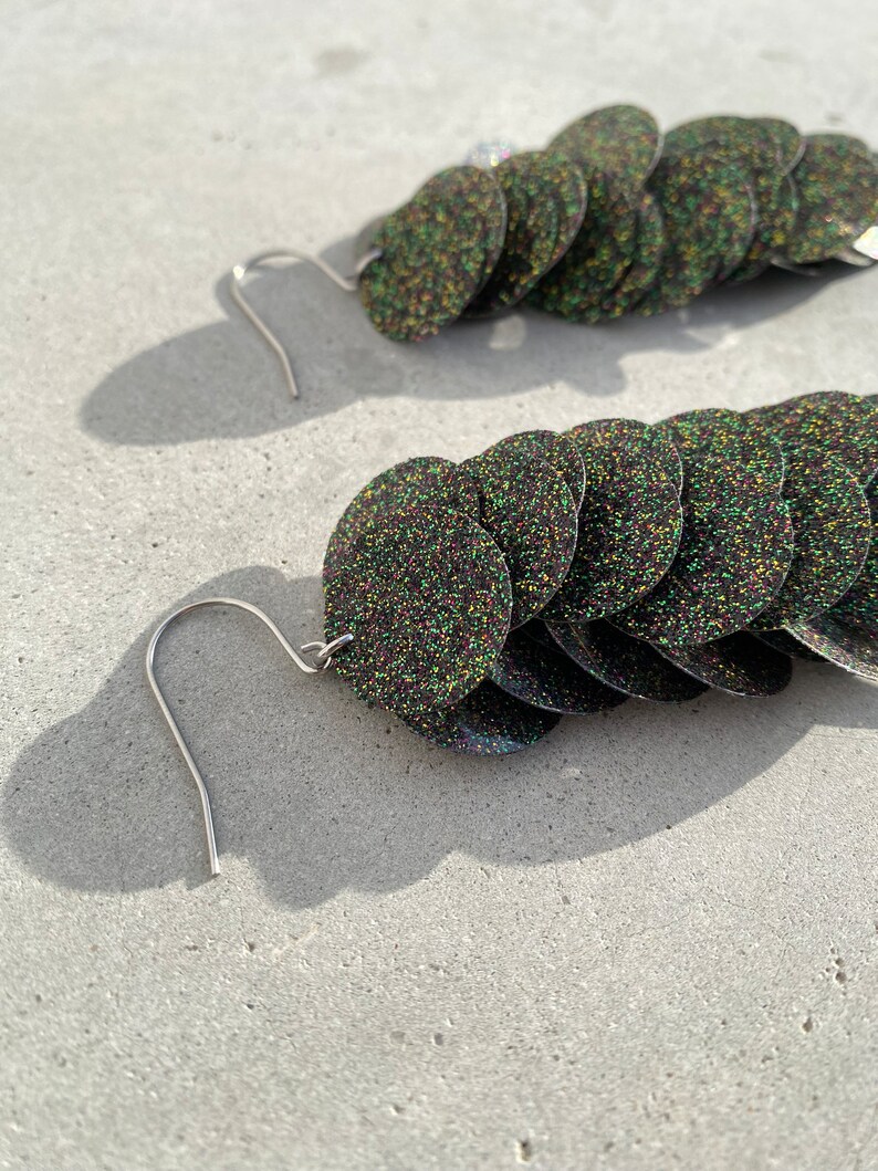 OOMPH! NOIR Extra Everything Sequin Earrings With Stainless Steel ...