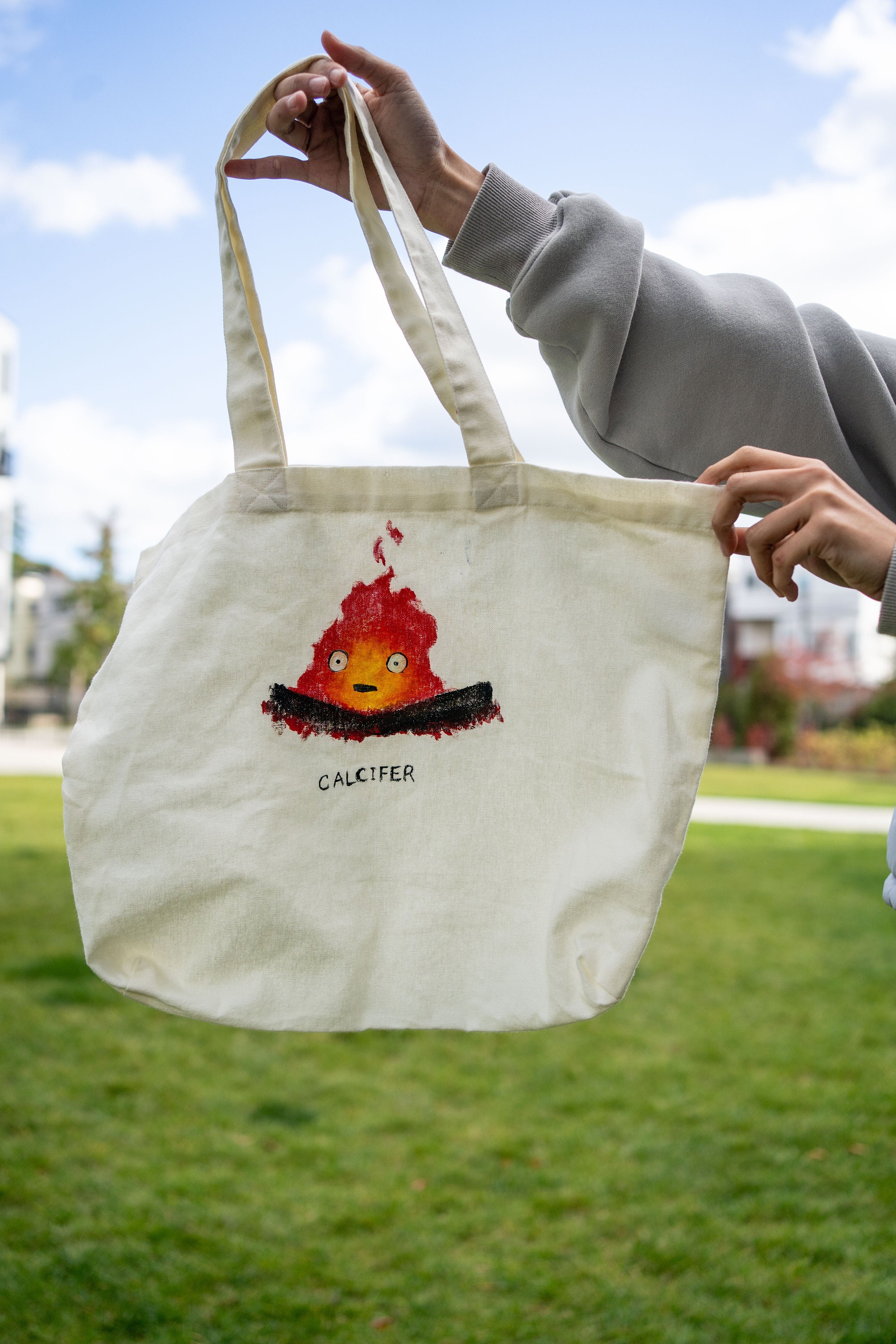 Calcifer Canvas Bag Custom Tote Bag Aesthetic Tote Tote Bag - Etsy