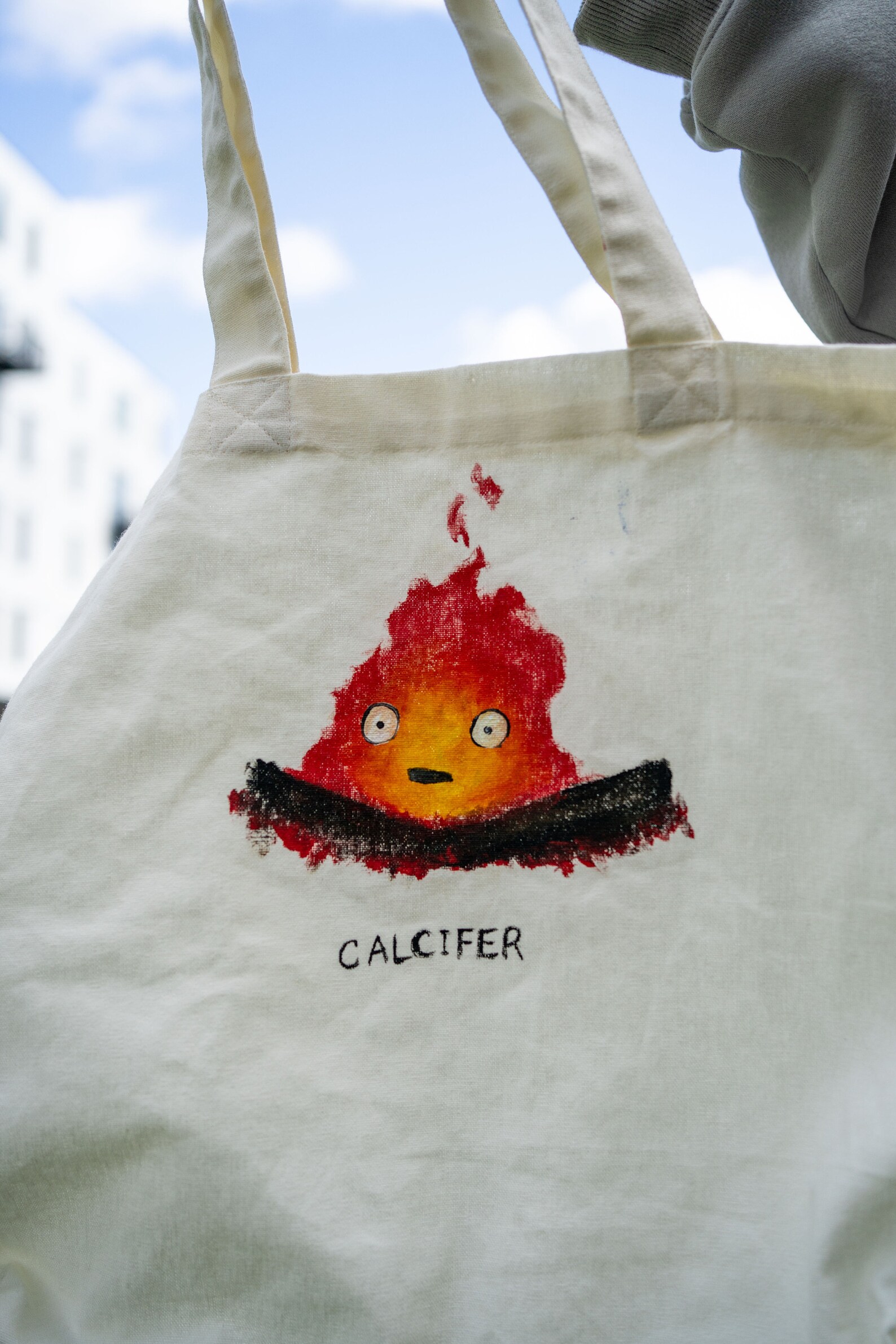 Calcifer Canvas Bag Custom Tote Bag Aesthetic Tote Tote Bag - Etsy