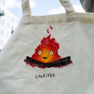 Calcifer Canvas Bag Custom Tote Bag Aesthetic Tote Tote Bag - Etsy