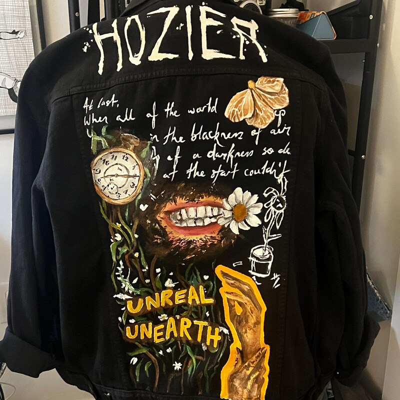 Painted Denim Jacket - Etsy