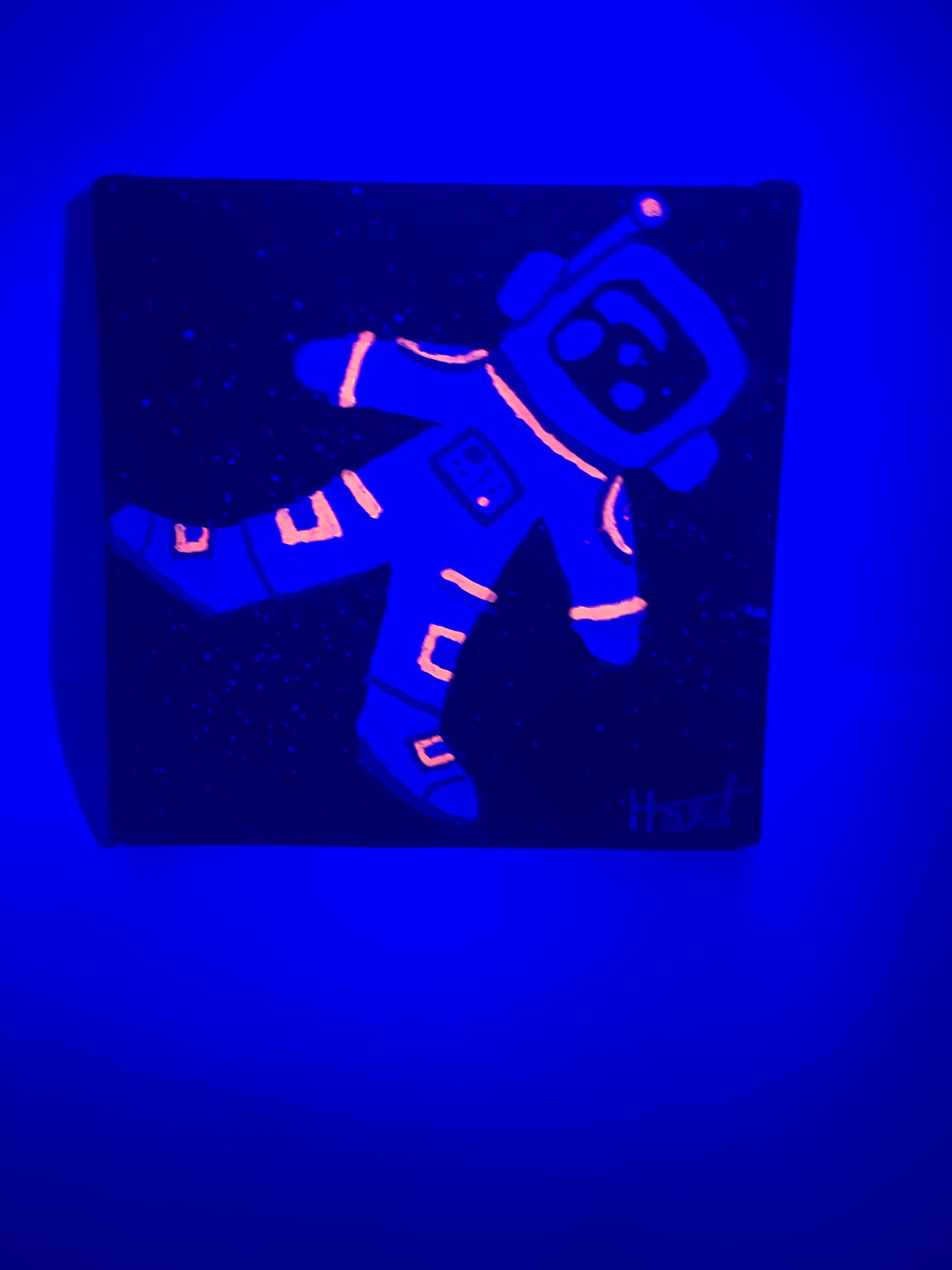 Tiny Spaceman Paintings, Blacklight Reactive - Etsy