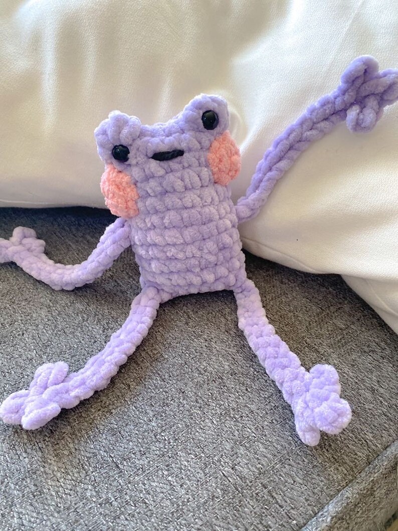 Lavender Leggy Frog, Crochet Frog, Gift for Frog Lover, Crochet Plushie ...