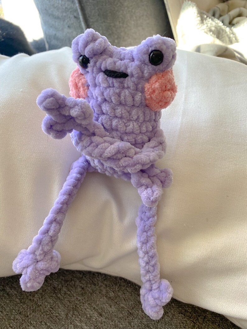 Lavender Leggy Frog, Crochet Frog, Gift for Frog Lover, Crochet Plushie ...