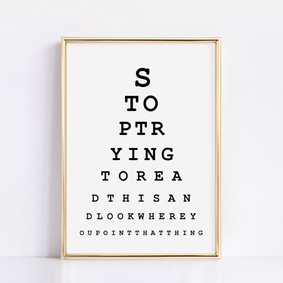 Printable Funny Bathroom Sign, Toilet Eye Test Chart Art, Pictures for ...