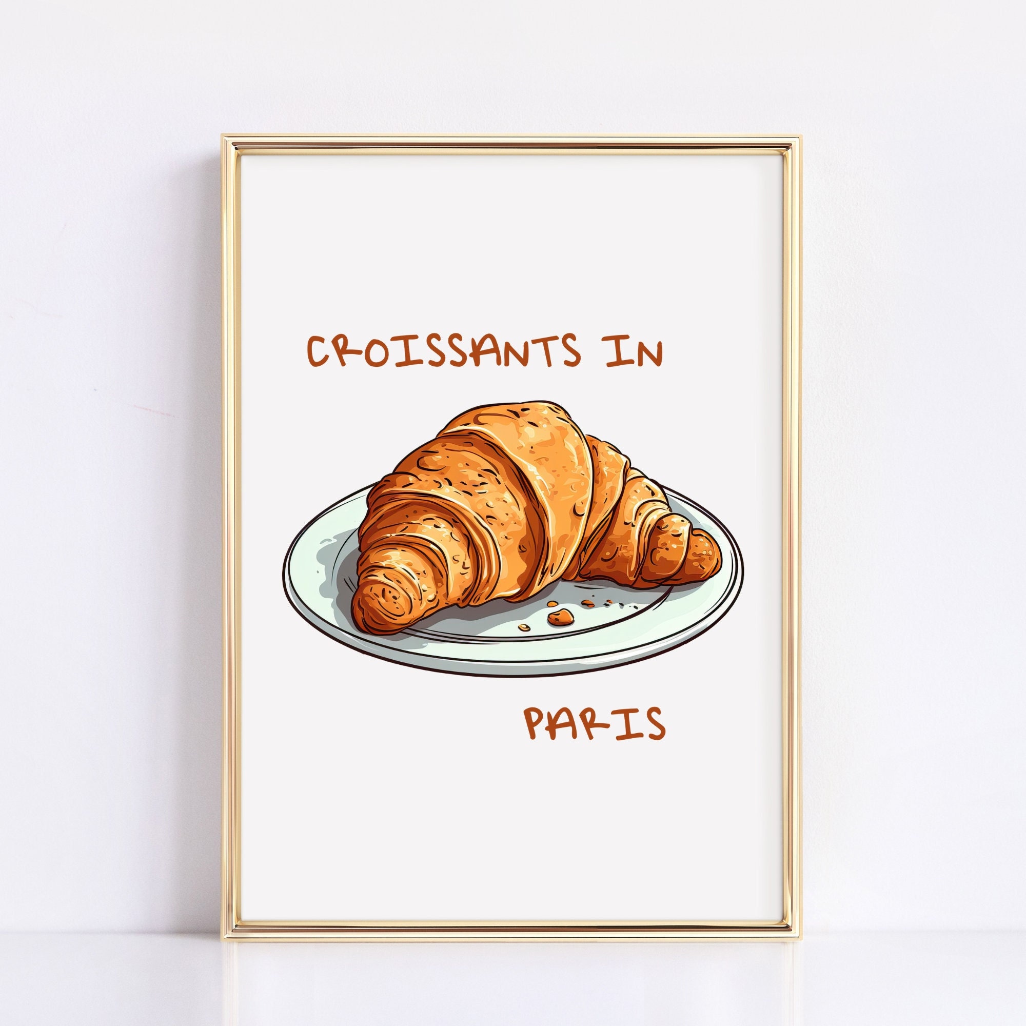 PRINTABLE Pastry Wall Print, Croissants in Paris Quote Poster for ...