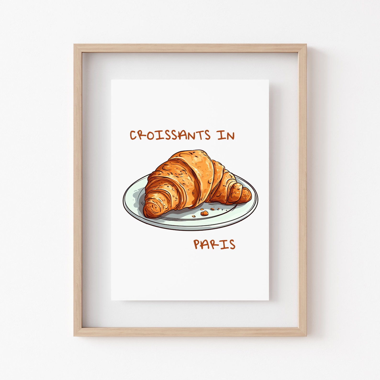 PRINTABLE Pastry Wall Print, Croissants in Paris Quote Poster for ...
