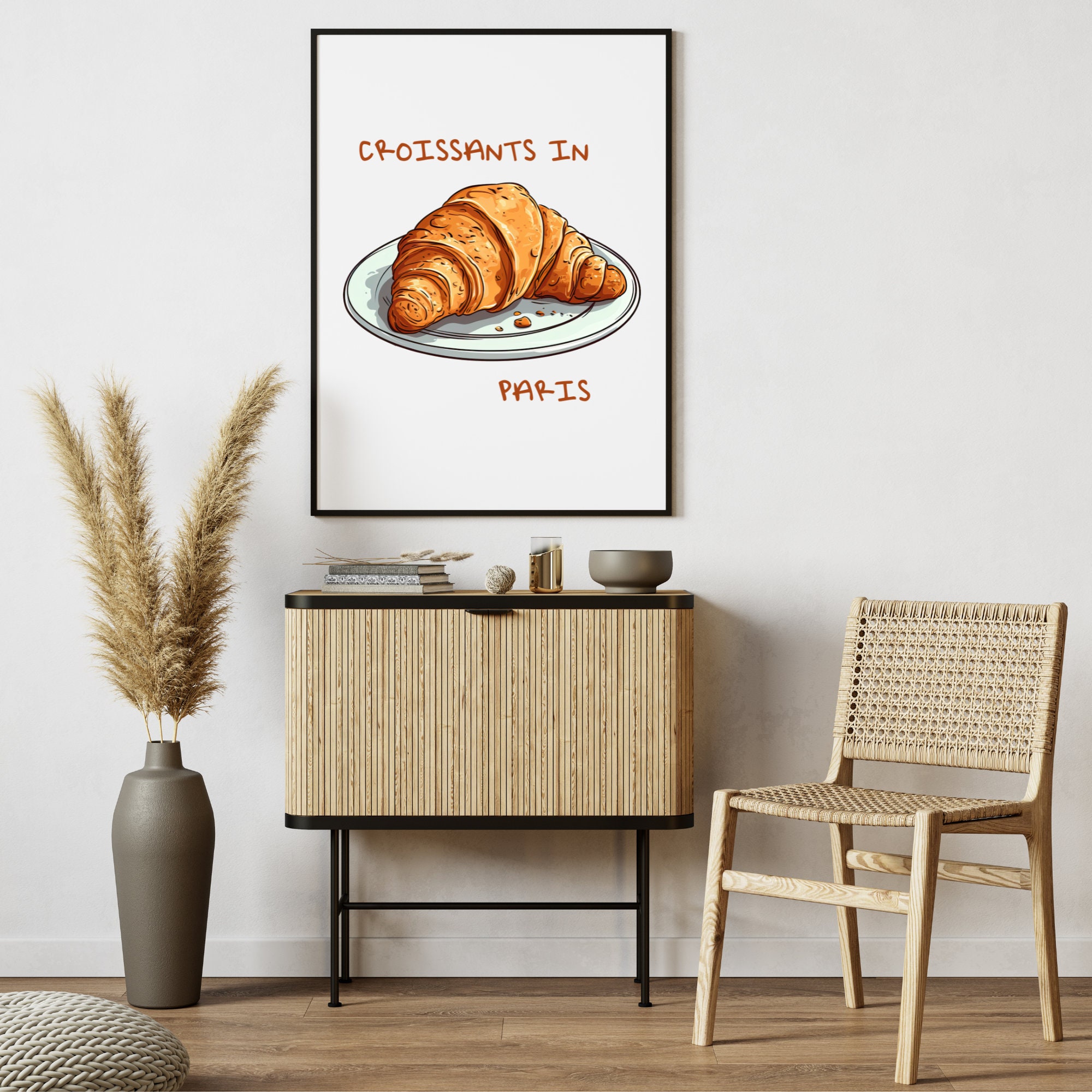 PRINTABLE Pastry Wall Print, Croissants in Paris Quote Poster for ...