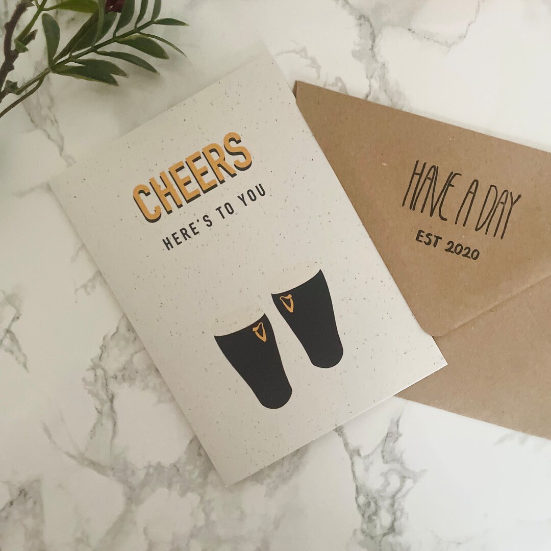 Cheers Celebratory Thank You Good Luck Blank Card High - Etsy