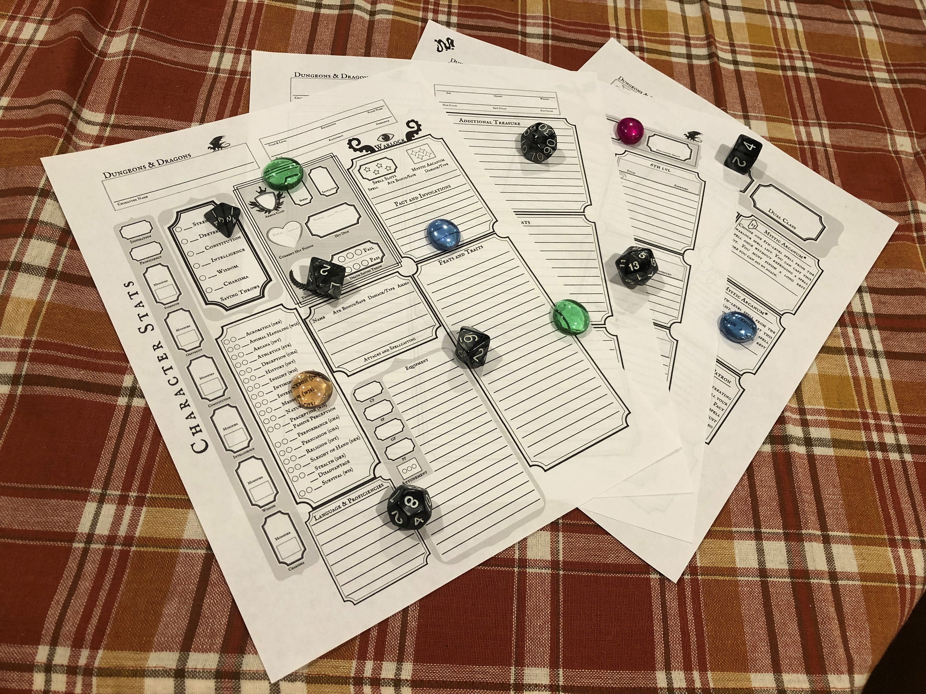 Warlock Character Sheet Dungeons & Dragons 5e - Etsy