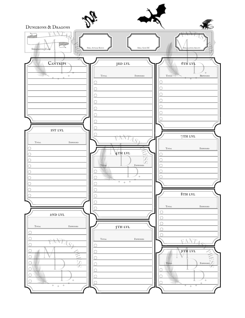Druid Character Sheet Dungeons & Dragons 5e - Etsy