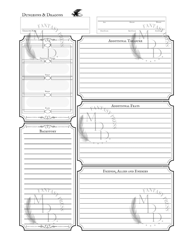 Artificer Character Sheet Dungeons & Dragons 5e - Etsy