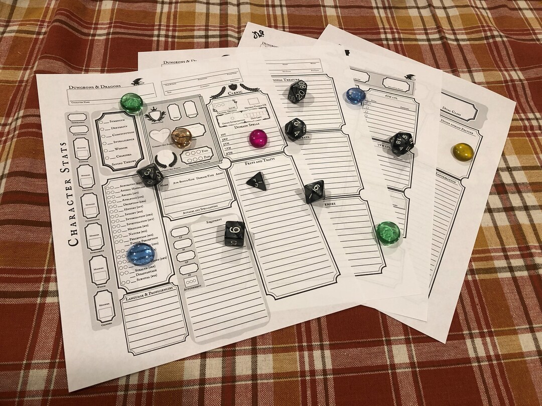 Cleric Character Sheet Dungeons & Dragons 5e - Etsy
