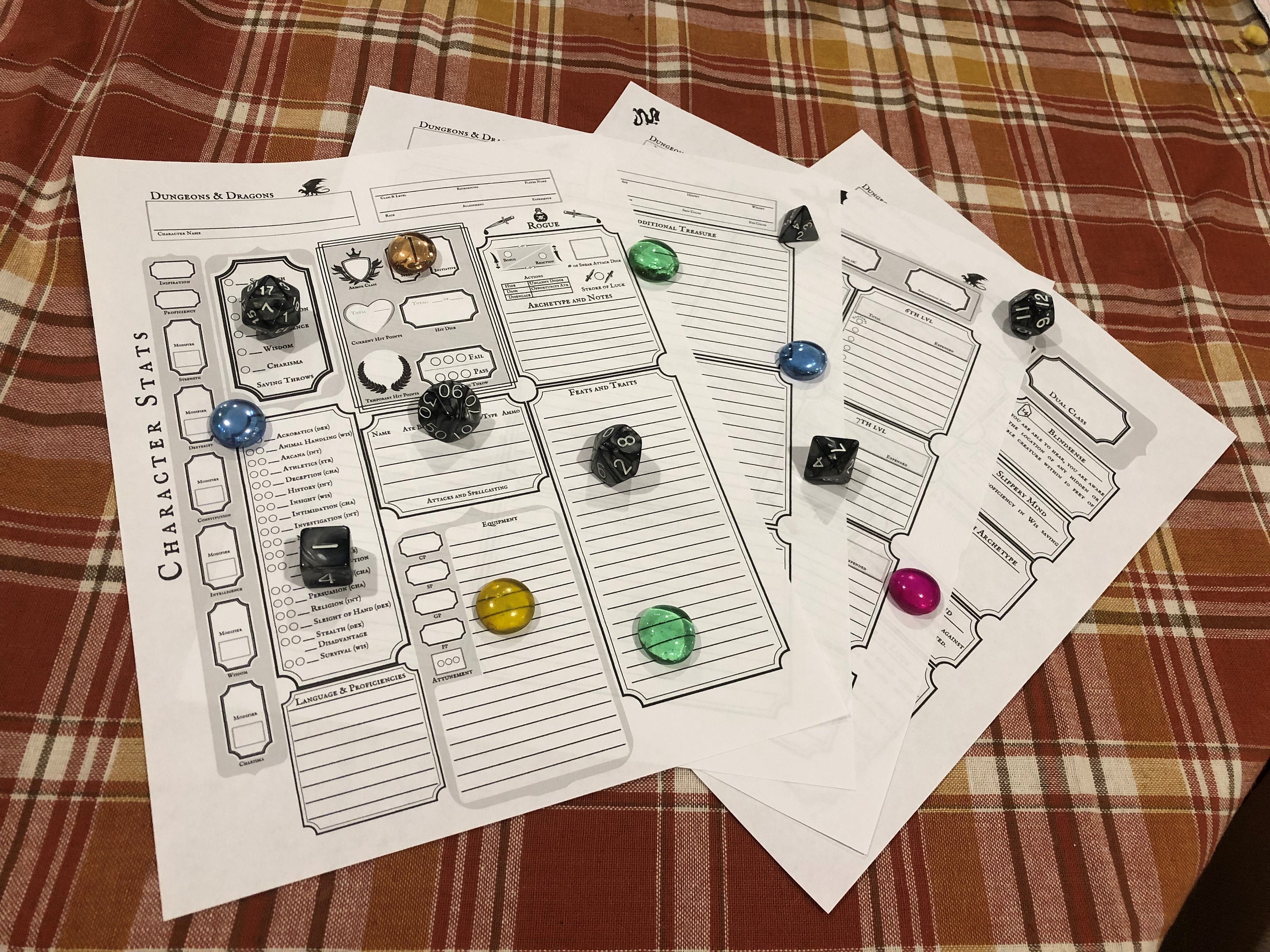 Rogue Character Sheet Dungeons & Dragons 5e - Etsy